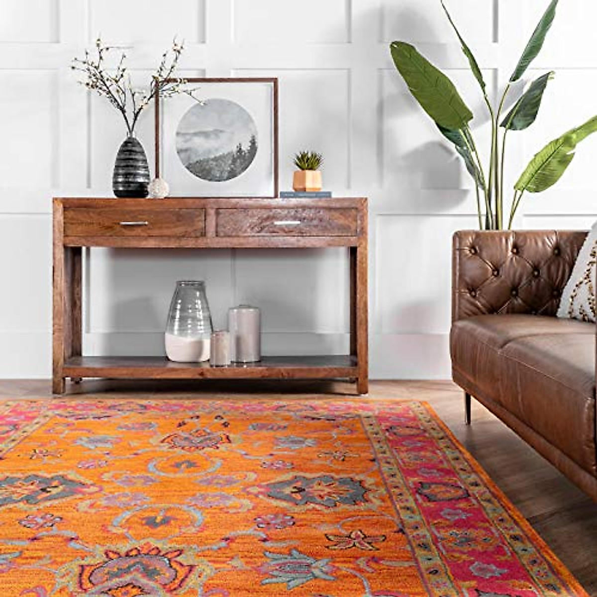 nuLOOM Montesque Hand Tufted Wool Area Rug, 8' 6" x 11' 6", Orange