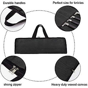 QEES Knife Roll,Knife Bag,Knife Case 4 Slots For Home Kitchen Knife Tools,Chef Knife Bag with Handle.Durable Knife Bags For Chefs Men Women Culinary Camping Working Traveling.Chef Knife Roll