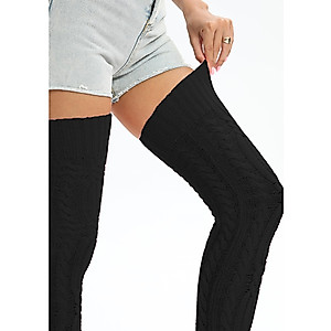 Sexybody Women's Thigh High Socks Over the Knee Knit Socks, Winter Leg Warmers Stockings Knee High Tube Arctic Fleece