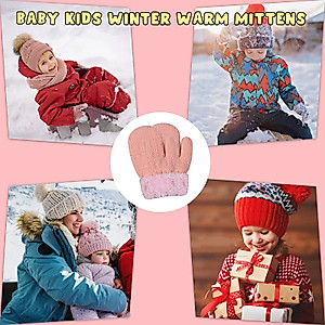 3 Pack Baby Mittens for Toddler Girls Boys, 2 Size Winter Mitten Gloves for Baby Infant Newborn Kids, Unisex Warm Fleece Lined Gloves Hand Mittens for Cold Weather-11