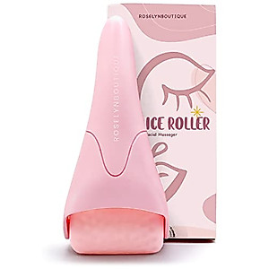 ROSELYNBOUTIQUE Ice Roller for Face Massager Cryotherapy Manual Acupressure Acupuncture Support Muscle Roller Stick - Facial Roller Relaxation for Wrinkles Puffiness (Pink)