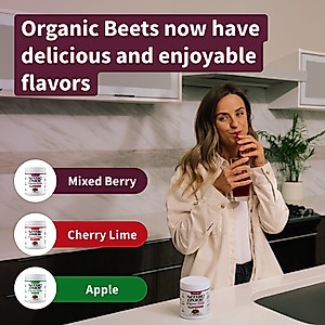 Snap Supplements USDA Organic Beet Root Powder, 3-in-1 Nitric Oxide Supplement, Support Healthy Blood Circulation, 250g (Mixed Berry)