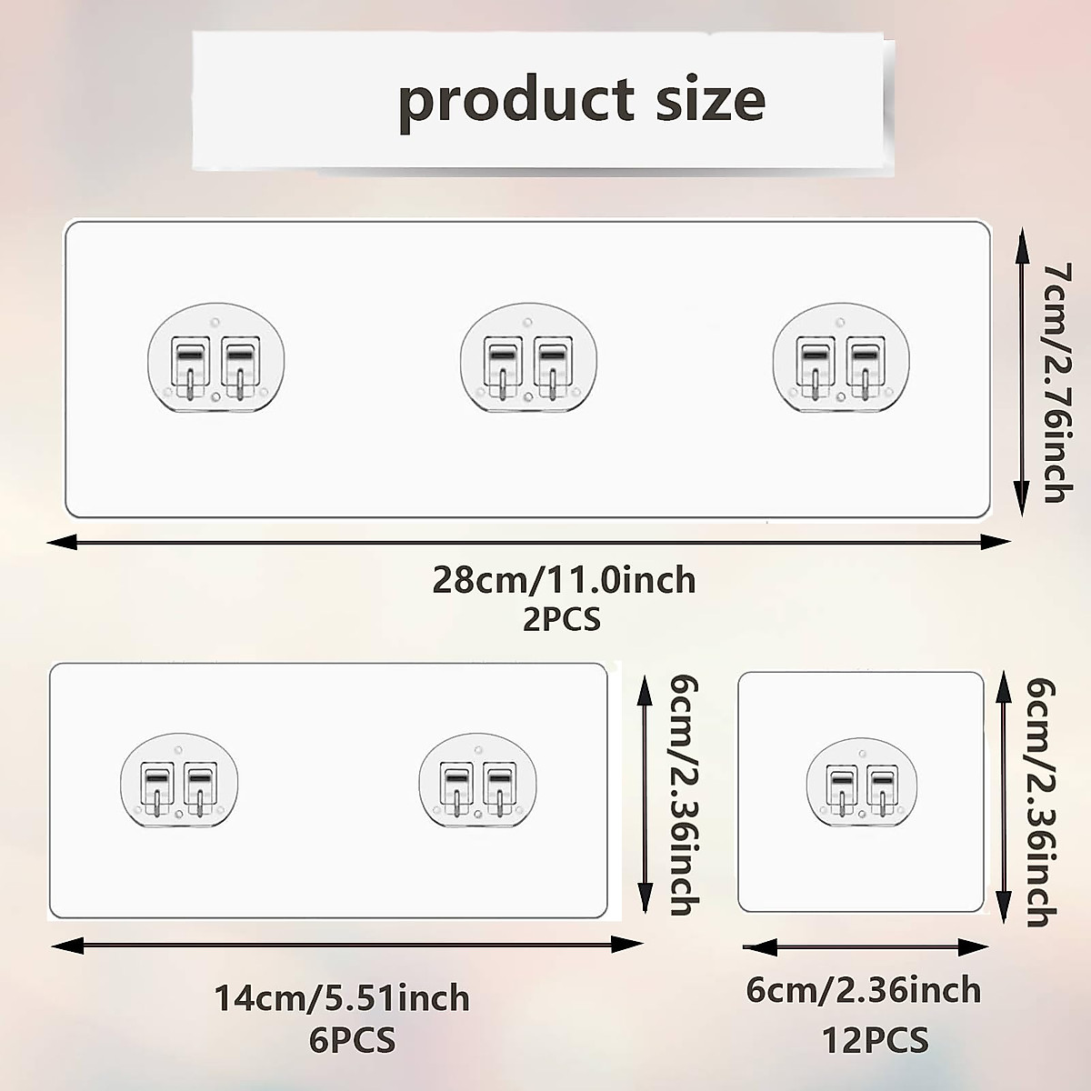 20 PCS Shower Caddy Adhesive Replacement Adhesive Hooks Replacement Nail Free Transparent Adhesive Pad No-Trace Wall Stick for Corner Shelf Basket, Bathroom Storage Shelves and Kitchen Racks