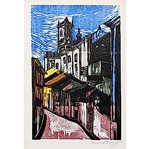 Street Scene with Church I from the Bahia Portfolio