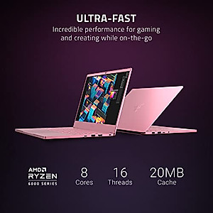 Razer Blade 14 Gaming Laptop: AMD Ryzen 9 6900HX - NVIDIA GeForce RTX 3070 Ti - 14" QHD 165Hz - 16GB DDR5 RAM - 1TB PCIe SSD - Windows 11 - Ultra-Thin - CNC Aluminum - Chroma RGB - Quartz