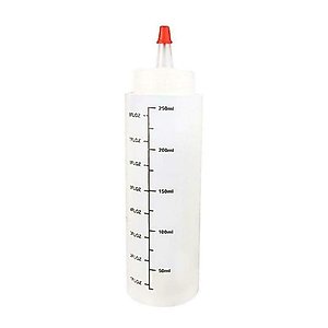 U&S 1 Pack 8oz/250ml Plastic Squeeze Bottles with Red Tip Cap and Black Scale, Squeeze Condiment Bottles Sauce Salad Squeezable Bottle Squirt Bottles