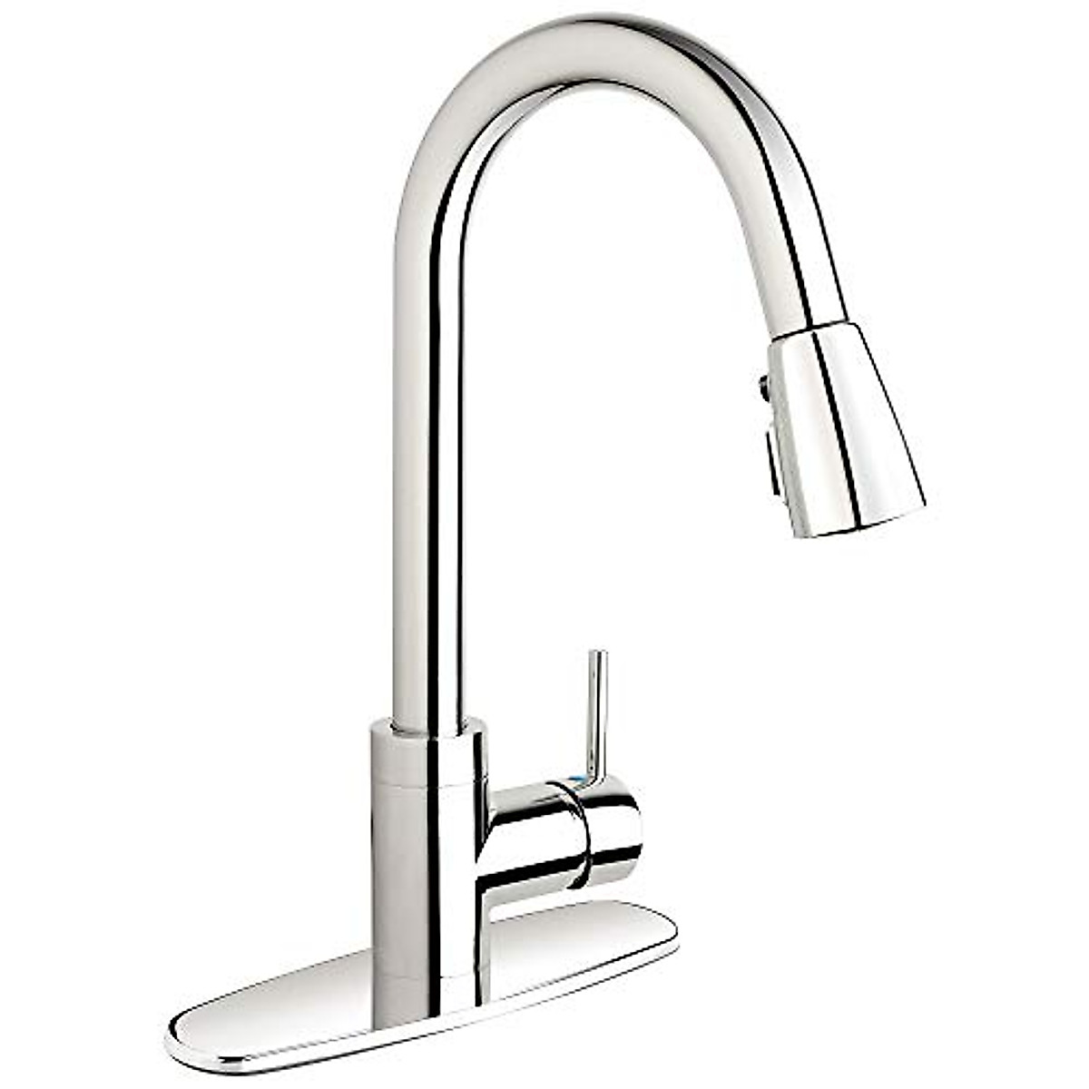 Plumb Pak URB78CCP Single Handle Pull Down Kitchen Faucet with Dual Spray Pattern and Pause Button, Polished Chrome