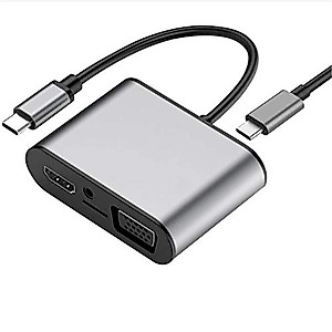 High-Speed 8 In 1 USB Splitter With 4K HDMI 2 USB 2.0 And 1 USB 3.0 1080P VGA USB-C Power Delivery 3.5mm Audio Support TF Card Reader Compatible For Flash Drive Laptops And More USB Hub Adapter Portab