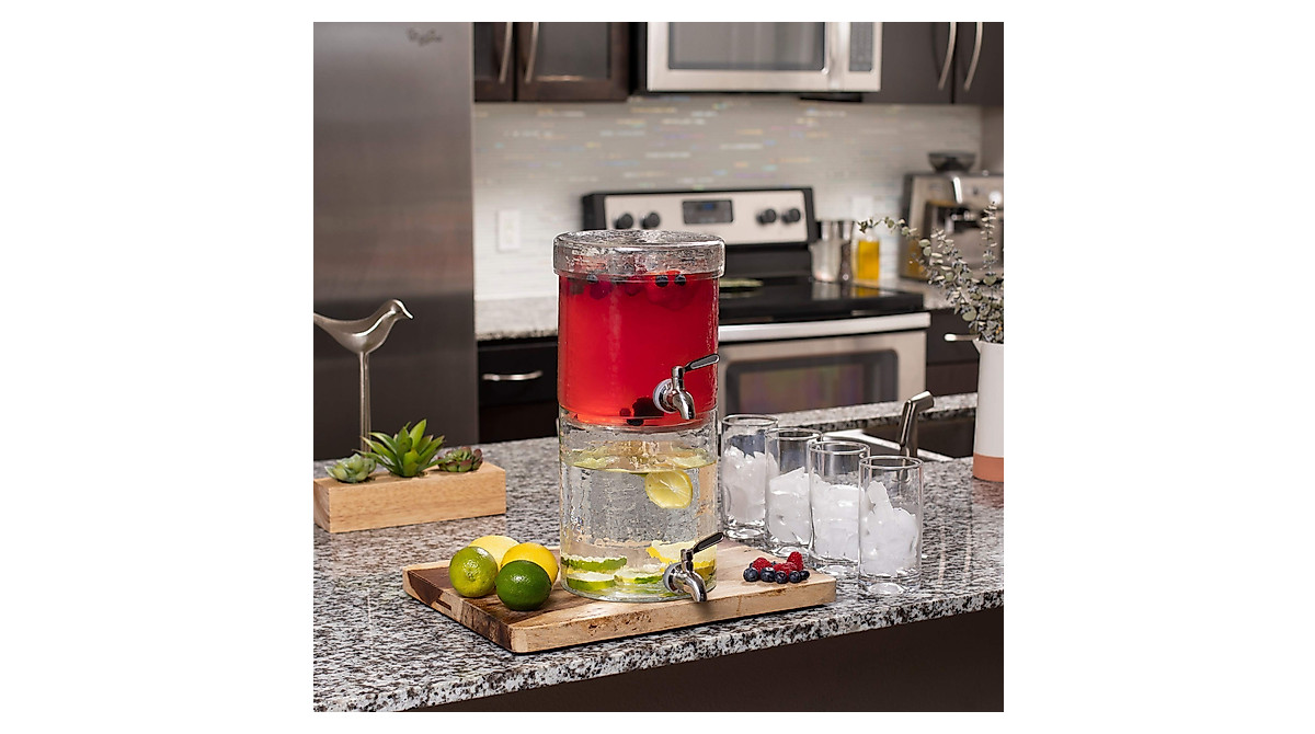 BirdRock Home 2-Gallon Stacking Beverage Dispenser for Parties