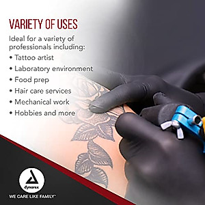 Dynarex Safe-Touch Black Disposable Nitrile Exam Gloves, Powder-Free, Used in Healthcare and Professional Settings, Law Enforcement, Tattoo, Salon or Spa, Extra-Large, 1 Box of 100