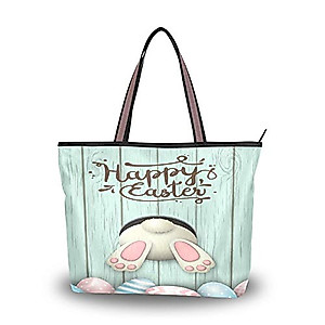 AUUXVA Easter Bunny Egg Handbags for Women Tote Bag Top Handle Shoulder Bag Satchel Purse