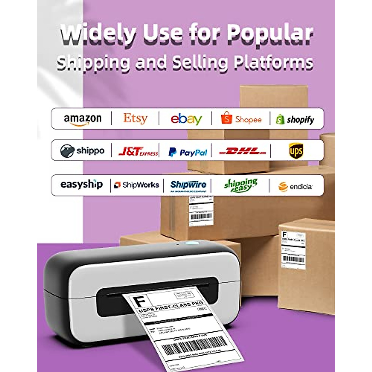 Itari Shipping Label Printer - Thermal Label Printer, Thermal Printer for Shipping Packages, Work with Windows, MacOS and ChromeOS, Compatible with USPS, FedEx, Shopify, Ebay, Amazon