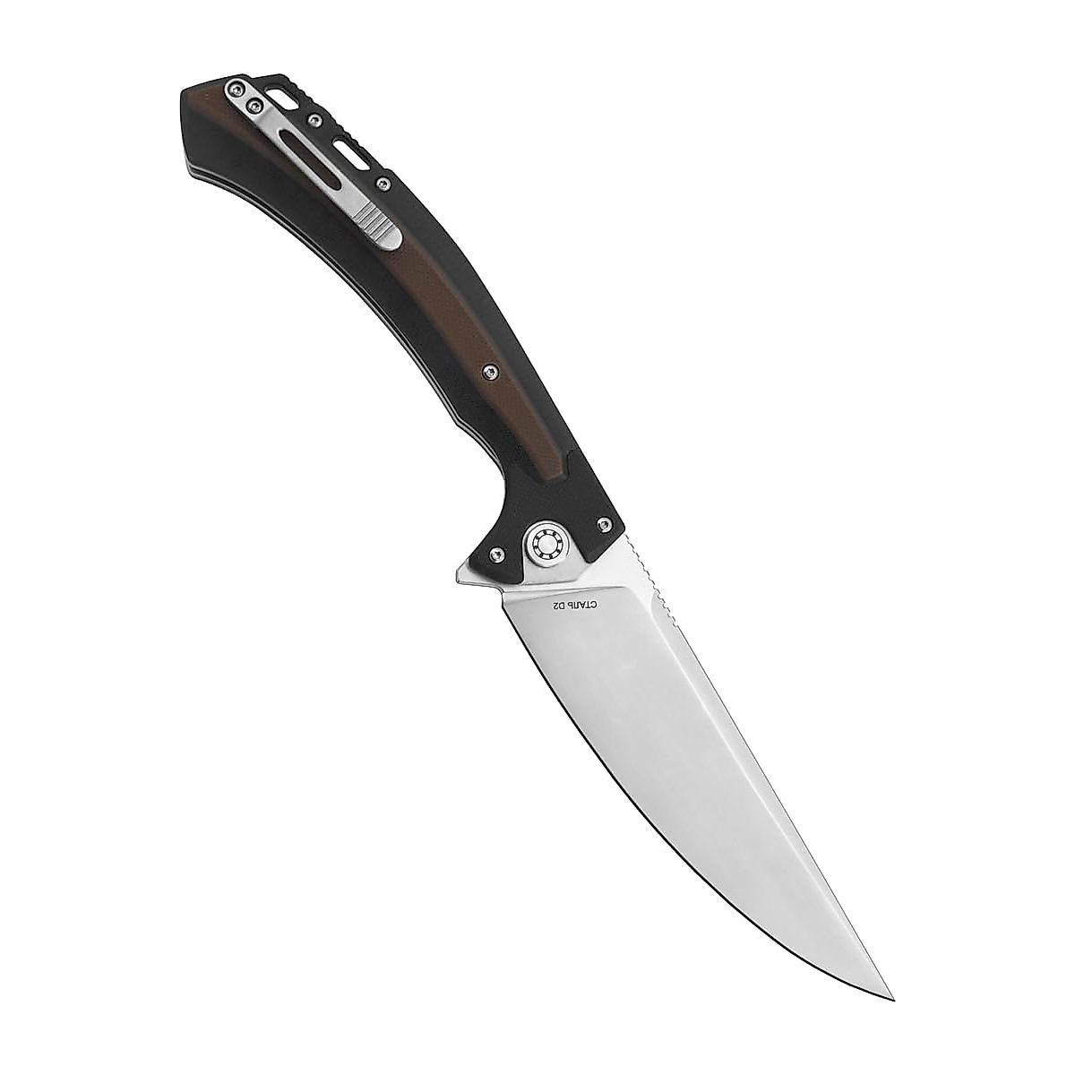 HOKC Nuker | 347-109406 | Utility Knife, Pocket Knife, EDC Knife by Official Dealer - Designed by Russian Master Aleksander Biryukov - Liner Lock, G10 Handle, Finger Flipper, Ball Bearing Pivot, Adjustable Pocket Clip, Long and Durable D2 Stainless Tool S