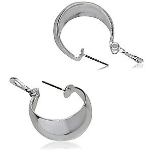 Anne Klein Classics Silvertone Medium Band Hoop Earrings, One Size