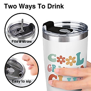 Aurahouse Grandma Gifts-Cool Grandma Club Tumbler 20 Oz, Christmas Gifts for Grandma, Grandma Birthday Gifts, New Grandma Gifts, First Time Grandma, Grandma-to-be, Nana, Gigi Coffee Cup