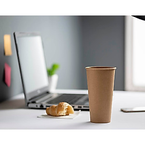 Comfy Package [20 oz. - 100 Pack] Kraft Paper Hot Coffee Cups- Unbleached