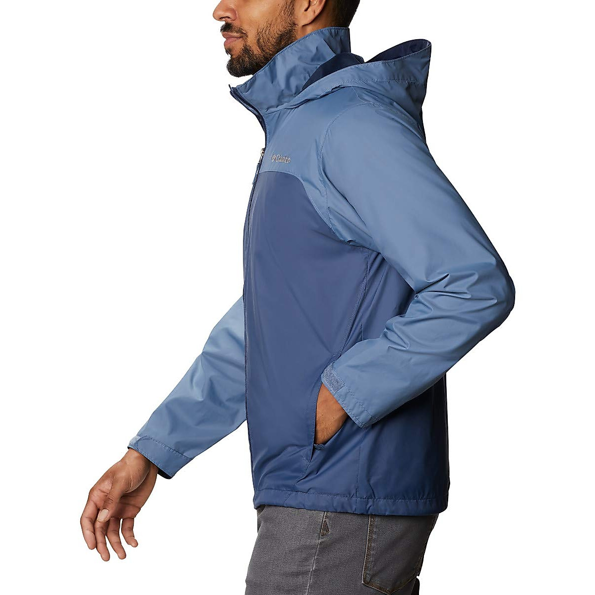 Columbia Men's Glennaker Lake Lined Rain Jacket, Dark Mountain/Bluestone, Small