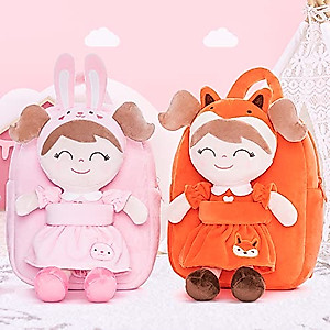 Gloveleya Kids Backpack Toddler Backpack Soft Plush Fox Girl Doll Backpacks 9"…