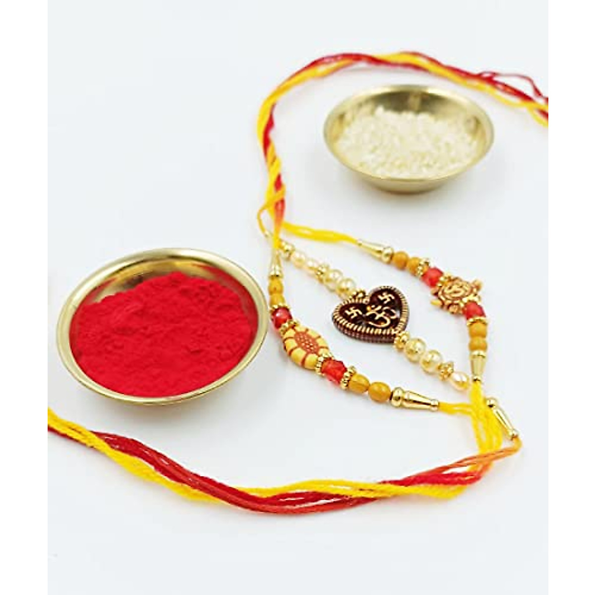 Rakhi for brother | Bracelet set of 2,3 and 4 Unique Design| Made of Brass with idol symbolic design and antique designer rakhi/bracelet | Best Gift for brother, Sister and family member. (Style 2)