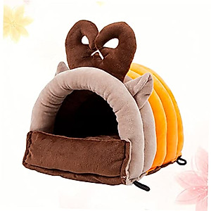 Mipcase Hamster Pet Hamster Squirrel Hedgehog Sleeping Winter Cotton House Shape Shaoed L Guinea Size Habitat Rabbit Animal Animals Small Warm Adorable for Rat Chinchilla Elk Pig Bedding Bed