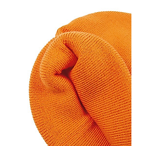 Realtree mens Cold Weather Warm Knit Winter Beanie Hat, Orange, One Size US