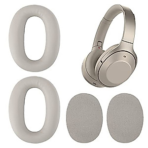 1 Pair Ear Pads Replacement Compatible with Sony WH-1000XM2 MDR-1000X Headphone Protein Leather Foam Ear Cushion Earphone Accessories Grey