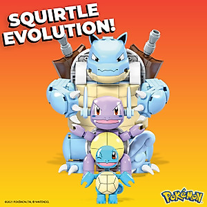 MEGA Pokémon Squirtle Evolution Building Set with 379 Bricks and Special Pieces, Toy Gift Set for Ages 8+ and up, HDH93