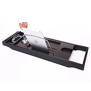 ZLXDP Bath Storage Rack Retractable Bath Bracket Bathtub Shelf Computer Rack Bathtub Bathroom Shower Caddy