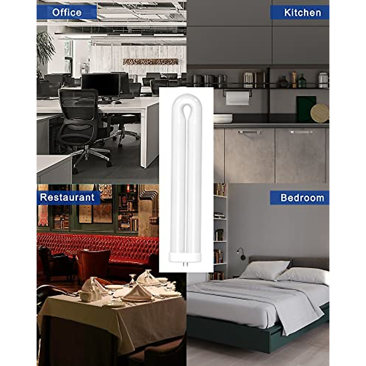 BF190 Replacement Bulb Compatible with Flowtron BK-40D Bug Zapper, 10 Inch FUL32T8/BL U Type Replacement Light Bulb for 32W Outdoor Electronic Insect Mosquito Killer, 2 Pack