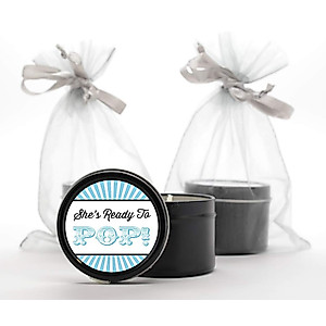 Blue Ready to Pop Baby Shower Stickers | 36 Matte Stickers | 2 Inches Round | Ready to Pop Baby Shower Labels