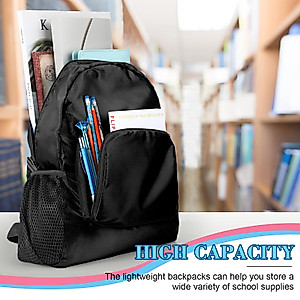 Reginary 24 Pcs Backpack 17" Backpacks Foldable Lightweight Bookbags Student Outdoor Travel School Book Bag with Storage Bag (Black)