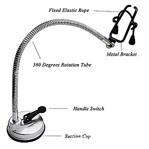 Hair Dryer Holder Stand, Stainless Steel 360 Degree Rotating Lazy Hair Dryer Stand with Suction Cup, Hands Free Blow Dryer Holder Countertop