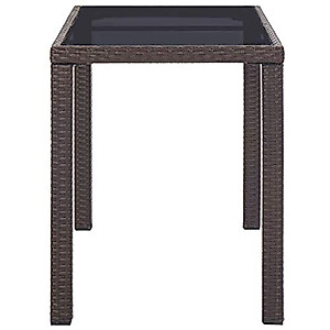 YUUIKLLE Garden Table ， Patio Coffee Bistro Table PE Rattan Wicker Side Table，for Patio, Balcony，Backyard,Lawn，Brown 48.4"x13.6"x29.1" Poly Rattan