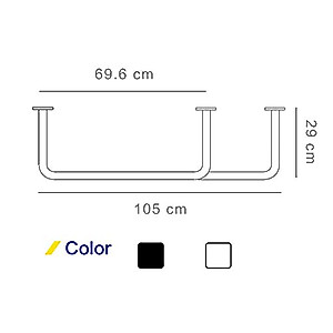 PIBM Stylish Simplicity Shelf Wall Mounted Floating Rack Shelves Metal Multifunction Clothing Hook Clothes Drying,2 Colours,2 Sizes, Black , 70x29cm