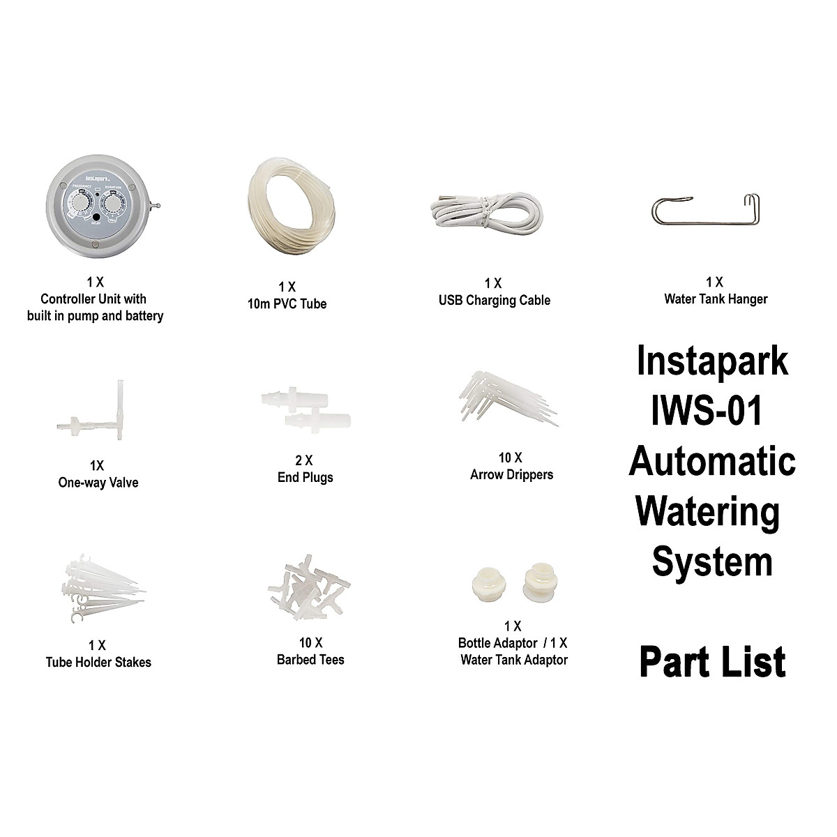 Instapark Automatic Watering System, Automatic Drip Irrigation Kit with 7-Day Digital Programmable Water Timer for 10 Indoor Outdoor Potted Plants Vacation Plant Watering System