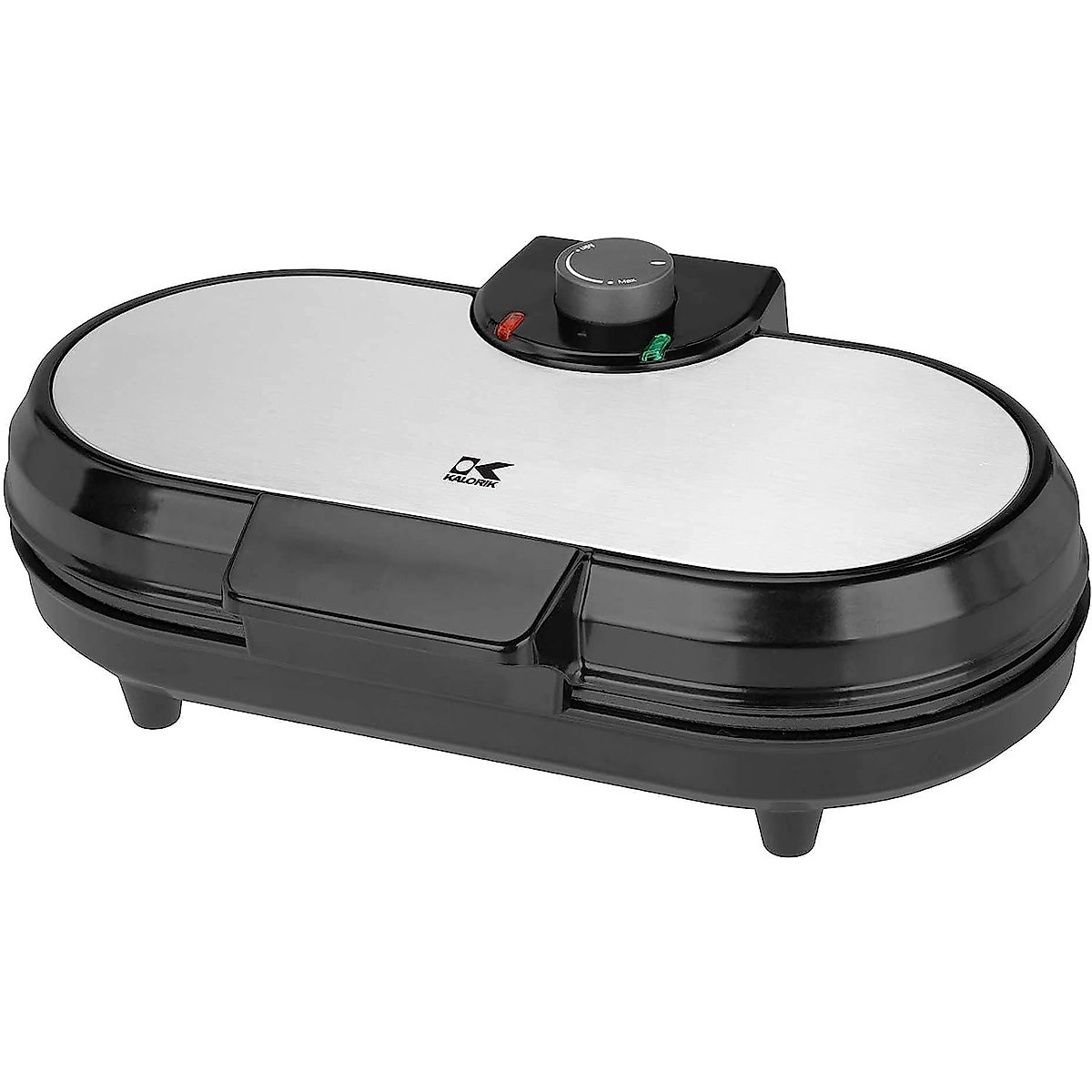 Kalorik WM 42281 BK Traditional Double Belgian Waffle, Make Two Perfect 7" by 1" Waffles Each Time with Precise Temperature Control, Non-stick Coated Plates for Easy Cleaning, Cool Touch Handle
