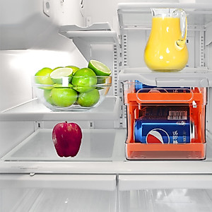 ZWMBYN Rolling Soda Can Organizer Refrigerator Drink Can Holder, 2-layer Automatic Refrigerator Drink Can Dispenser, Drink Beverage Dispenser Rack for Freezer, Countertop, Cabinets & Pantry