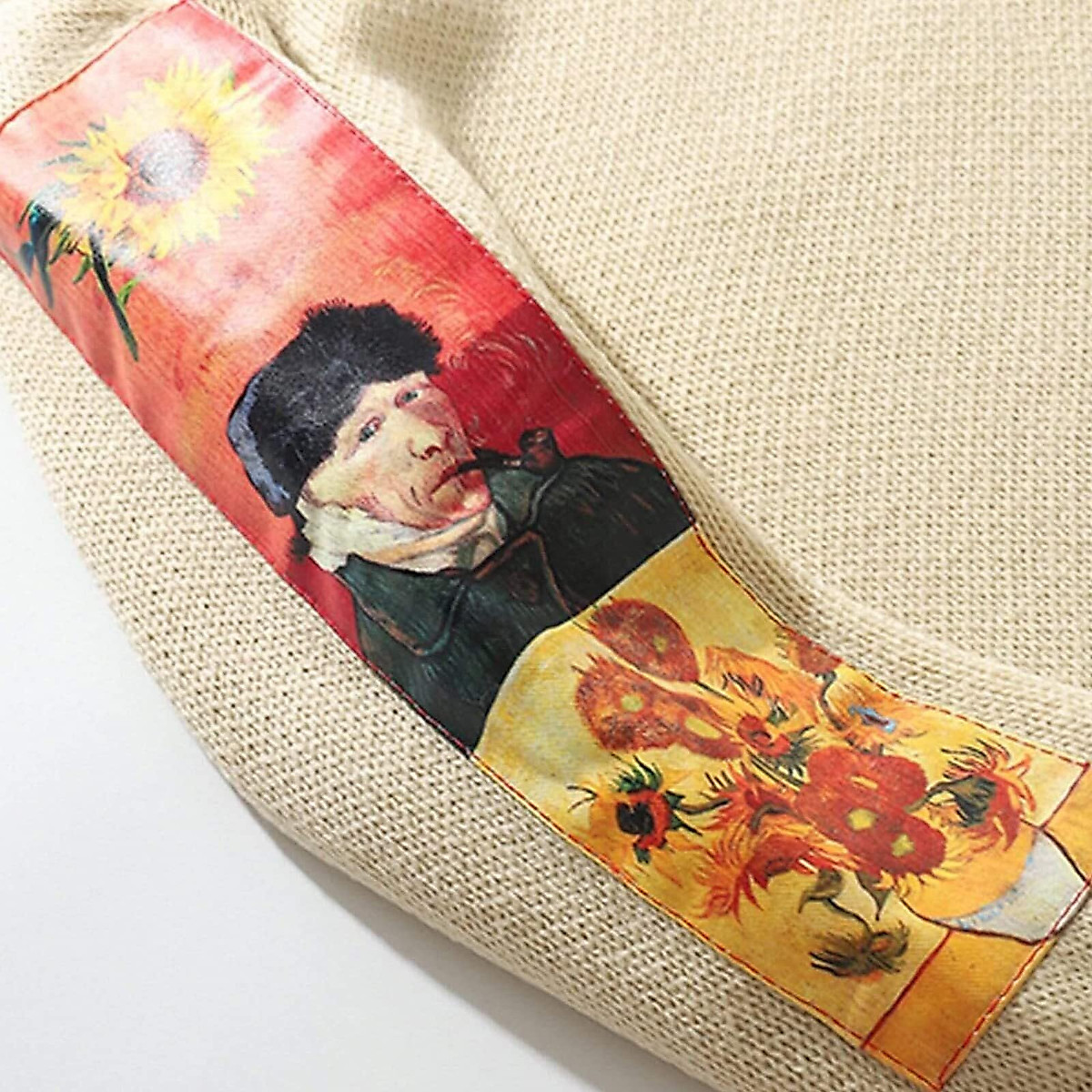 Aelfric Eden Oversized Sweater Graphic Van Gogh Printed Unisex 90s Vintage Women Knit Sweaters Men Casual 2024 Pullover Beige