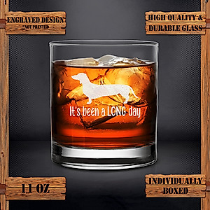 NeeNoNex It's Been a Long Day Funny Dachshund Whiskey Glass - Sarcastic Dog Lover