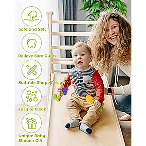 Teething Toys for Babies, 10 Pack Silicone Baby Teethers, Frozen Baby Teething Toys, Fruit Shape, BPA-Free, Natural Organic Soft & Textured