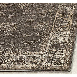SAFAVIEH Vintage Collection Accent Rug - 2' x 3', Soft Anthracite, Oriental Distressed Viscose Design, Ideal for High Traffic Areas in Entryway, Living Room, Bedroom (VTG117-330)
