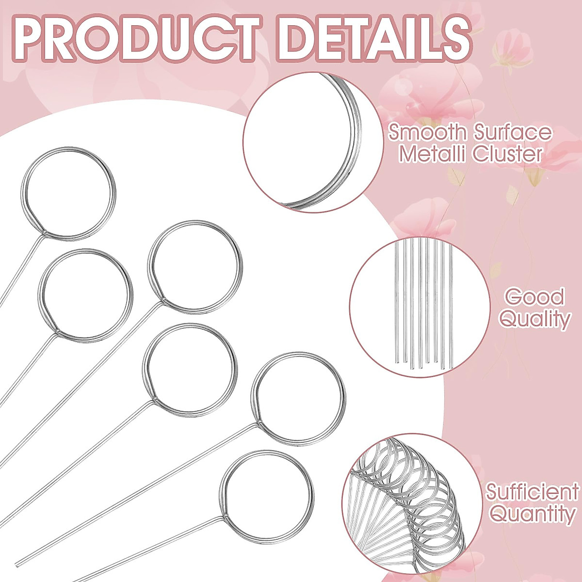 100 Pcs Floral Card Holder Table Number Card Holders, Circle Swirl Round Place Card Holder, Pin Wire Card Holder Picture Holder Centerpieces Cake Photo Memo Note Holders for DIY Party Decoration