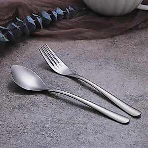 Zerophilo Titanium Cutlery Set, Lightweight Flatware, Modern Design, Dishwasher Safe, Service for 1 (2)