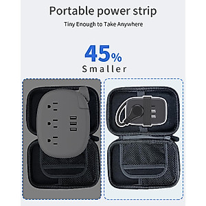 Travel Power Strip with USB C Port, NTONPOWER Small Power Strip with Flat Plug,Multi Plug Travel Extension Cord Portable Power Strip with 2 Outlets 3 USB (1 USB C), for Cruise Travel Home Essentials