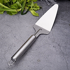 WEISHA Pie Server Stainless Steel Serrated Spatula with Comfortable Handle for Cutting and Serving Desserts Pizza Cake Baking Tools(Pie Server)
