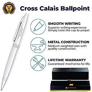Dayspring Pens Personalized Cross Pen | Engraved Cross Calais Ballpoint Pen - Chrome. 2 Lines of Engraving Included. Customized Graduation Pen, or Gift for Men or Women.