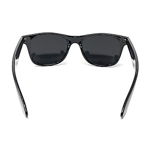 My Shades - Retro 80's Classic Rectangle Sunglasses (Black, Super Dark)