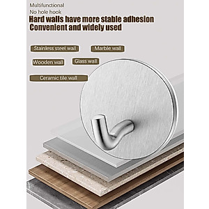 SonTiy All Metal Adhesive Hook Heavy Duty Self Adheasive Towel Hook Wall Hooks Hanging Hook for Walls No Damage Stick on Hooks, Waterproof, Home, Bathroom, Kitchen, Office, and Outdoor 5Pcs