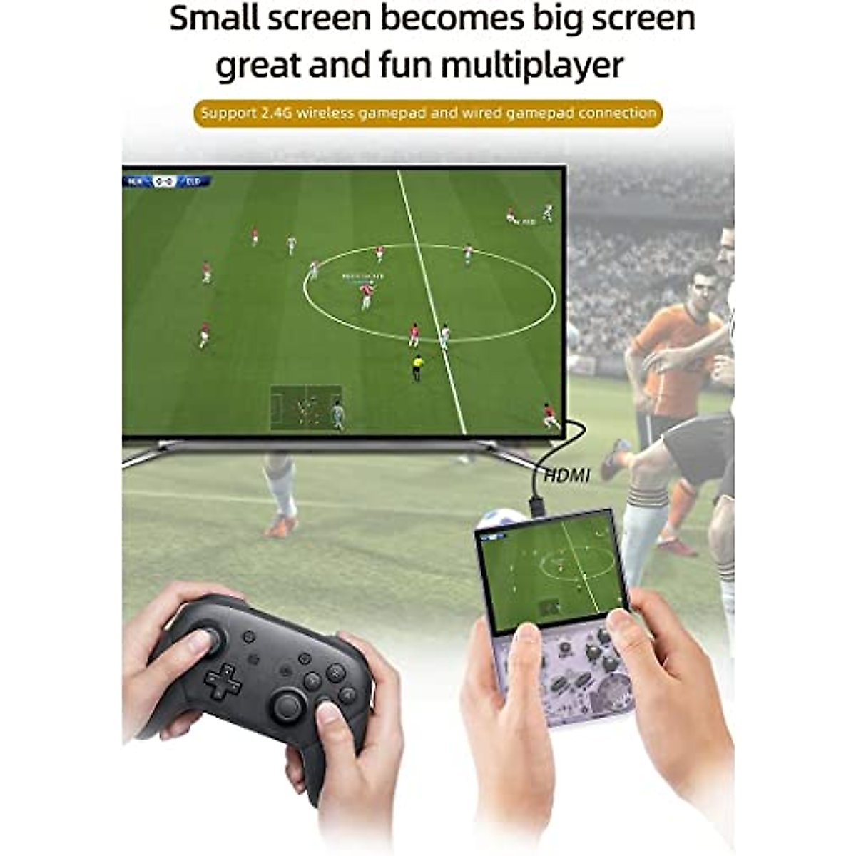 RG35XX Handheld Game Console with 5000 Games, 3.5inch IPS OCA Screen Linux System Chip Cortex-A9 Portable Handheld Nostalgic Arcade Retro Game Machine, 64g, 2100mAh (RG35XX Purple)