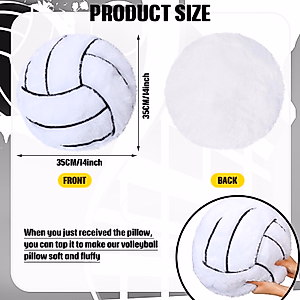 Gerrii Sports Pillows Softball Plush Pillow Volleyball Pillow Sport Theme Fluffy Stuffed Throw Pillow Softball Volleyball Room Decor Gift for Bedroom Decoration Supplies(Volleyball,6 Pcs)